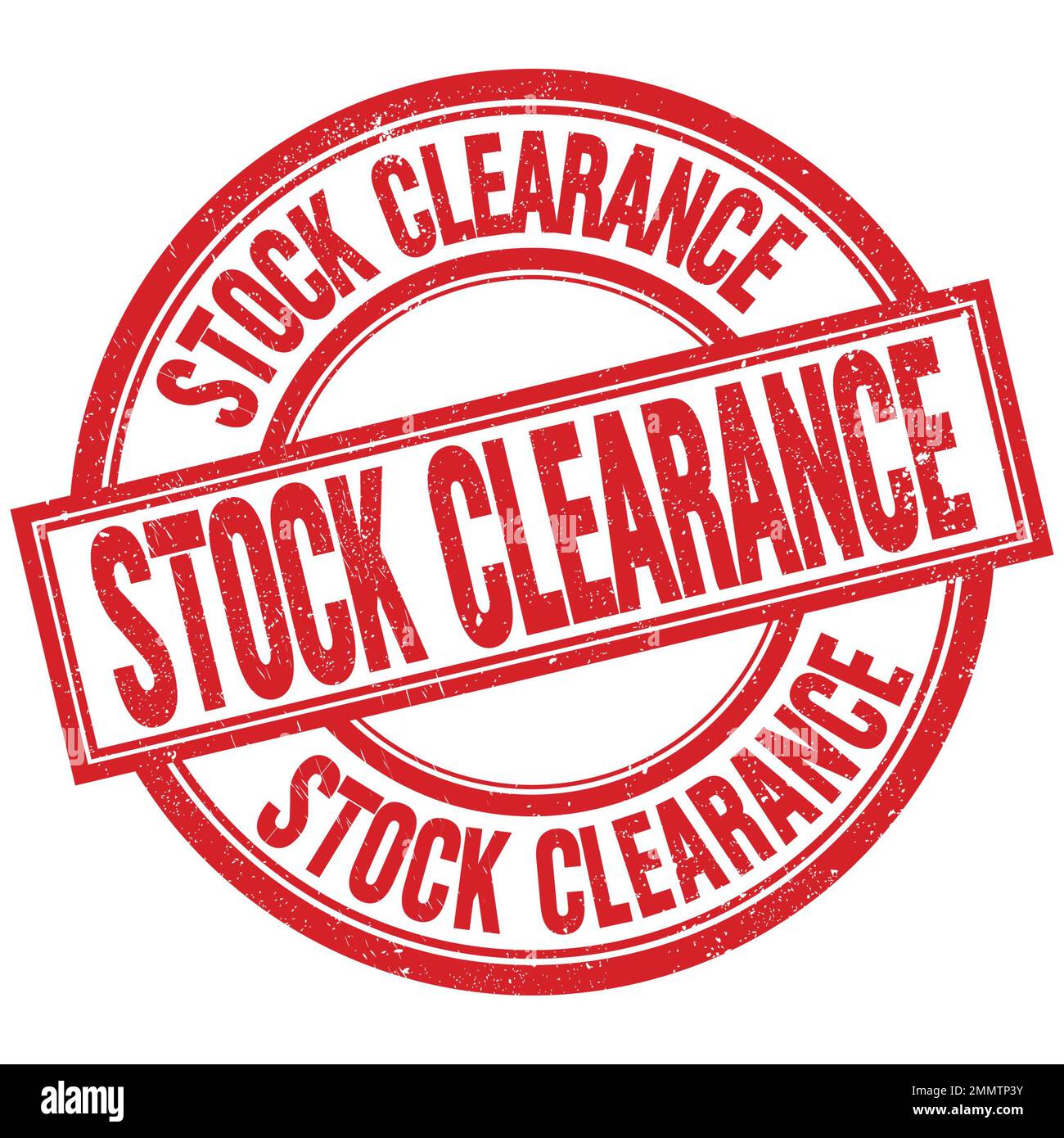 STOCK CLEARANCE text written word on red round stamp sign Stock Photo ...