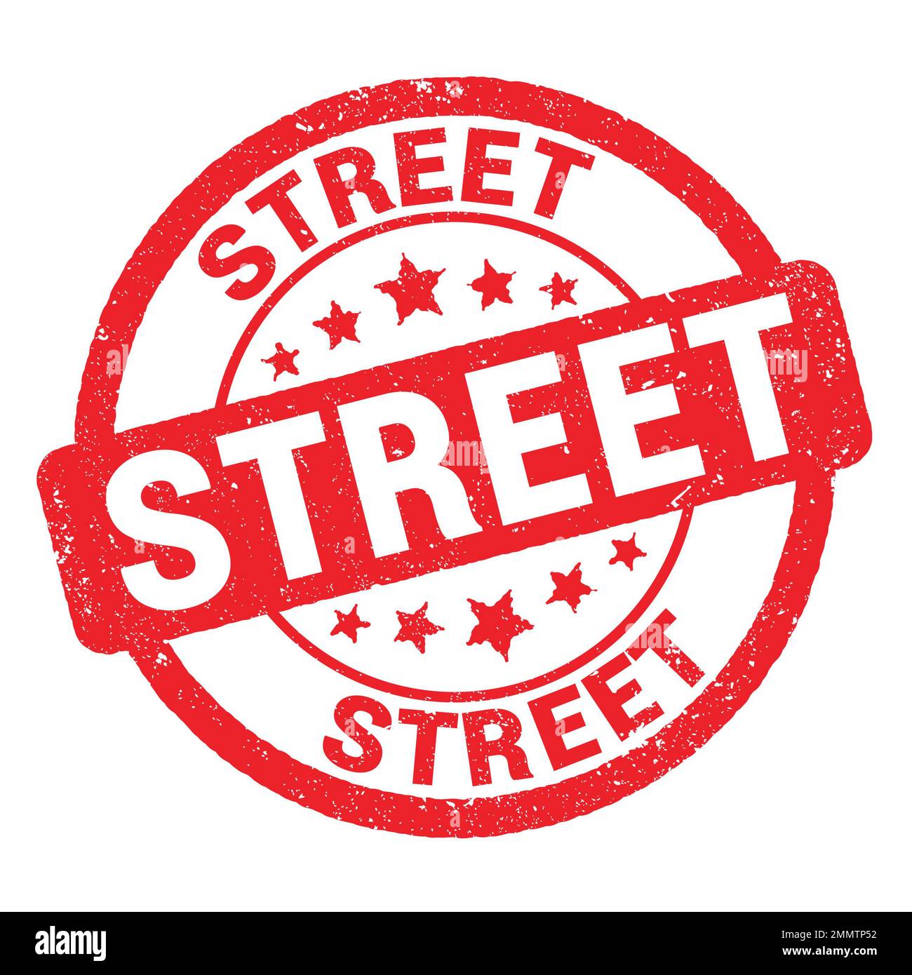 STREET text written on red grungy stamp sign Stock Photo - Alamy