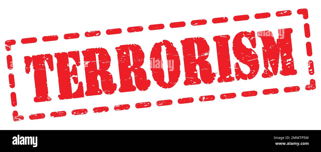 TERRORISM text written on red dash stamp sign Stock Photo - Alamy