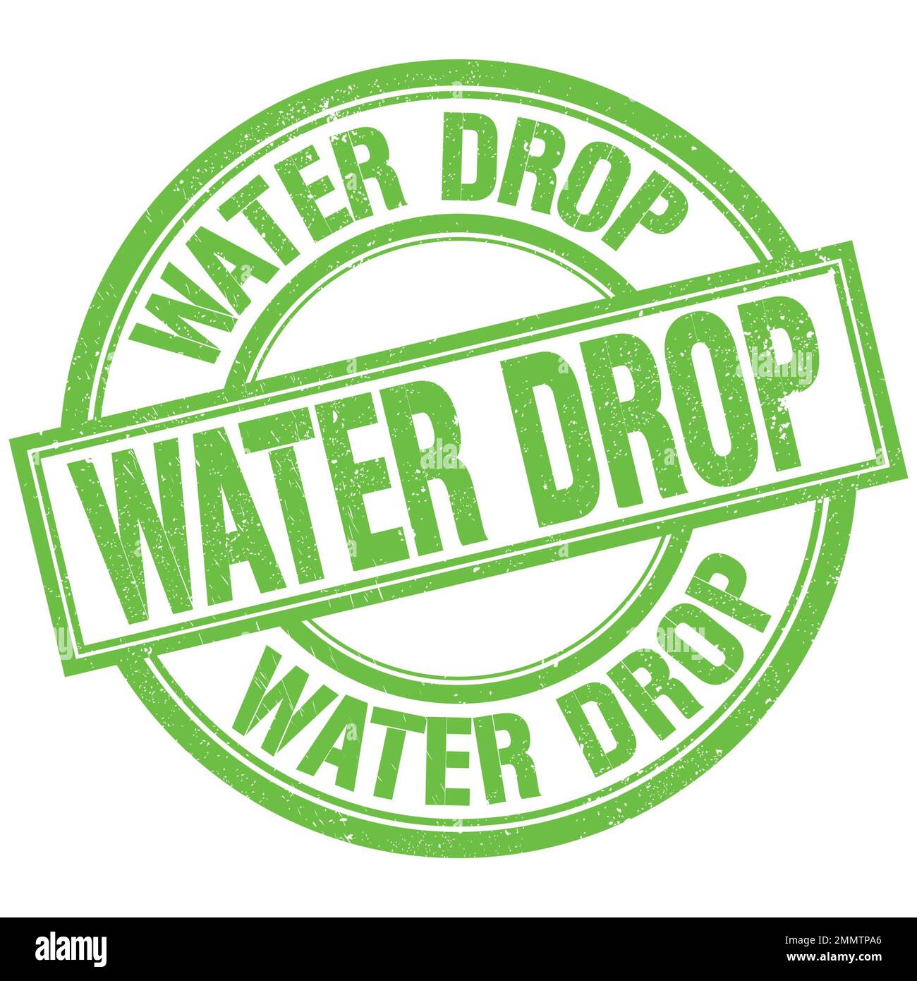 WATER DROP text written word on green round stamp sign Stock Photo - Alamy
