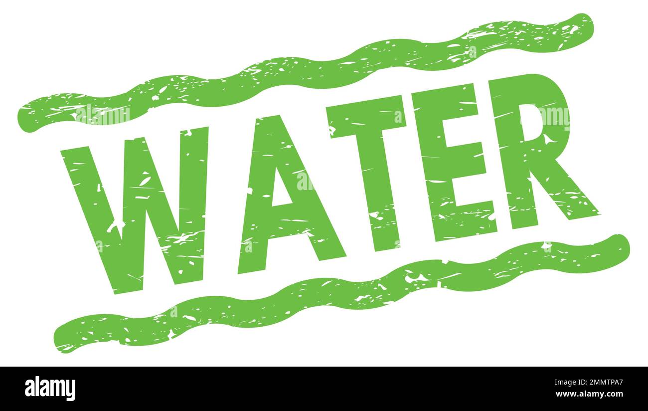 WATER text written on green lines stamp sign Stock Photo - Alamy