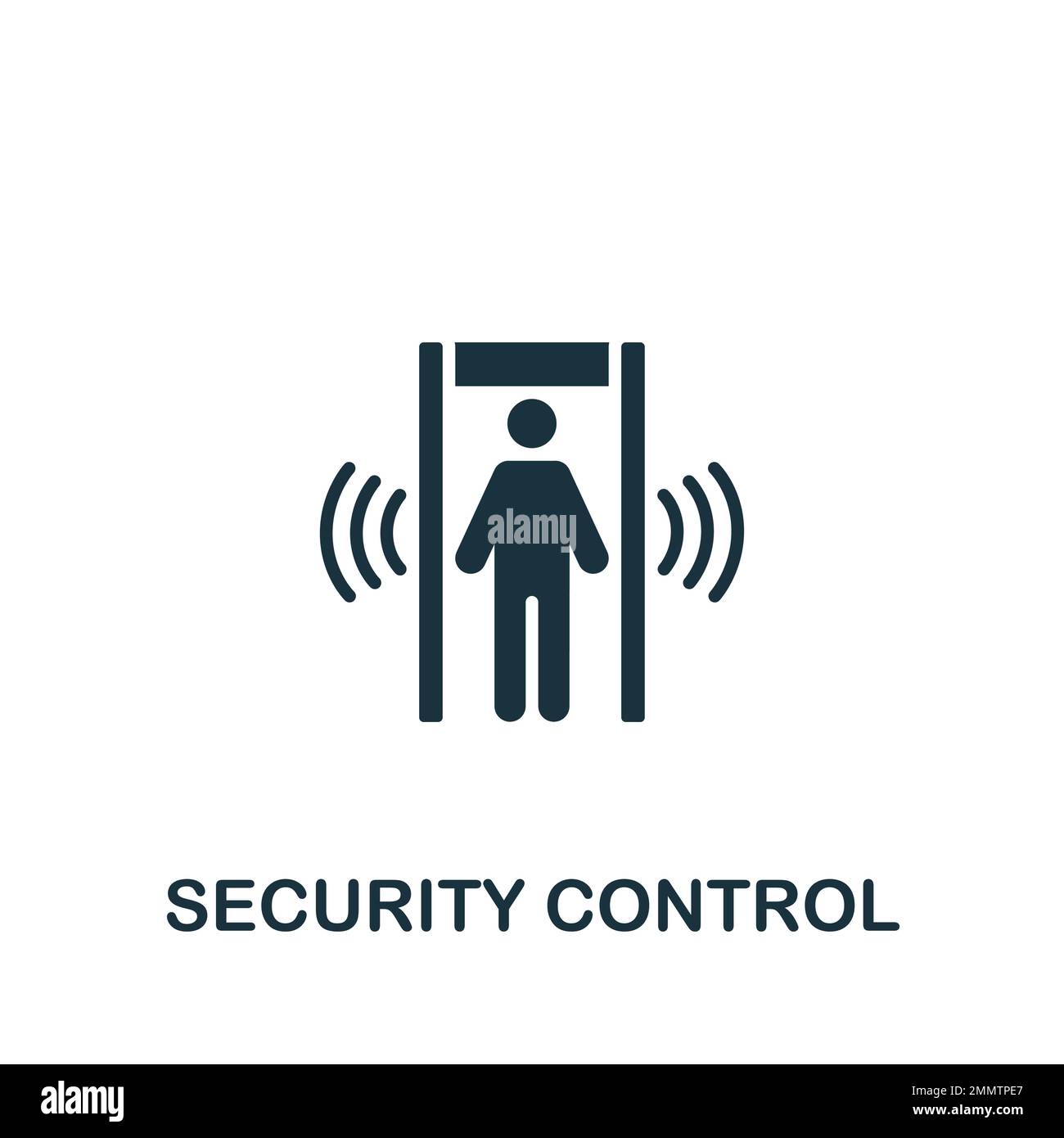 Security Control Icon Monochrome Simple Sign From Airport Elements Collection Security Control