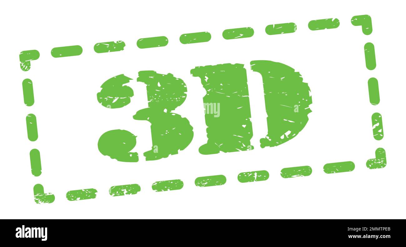 3D text written on green dash stamp sign Stock Photo - Alamy