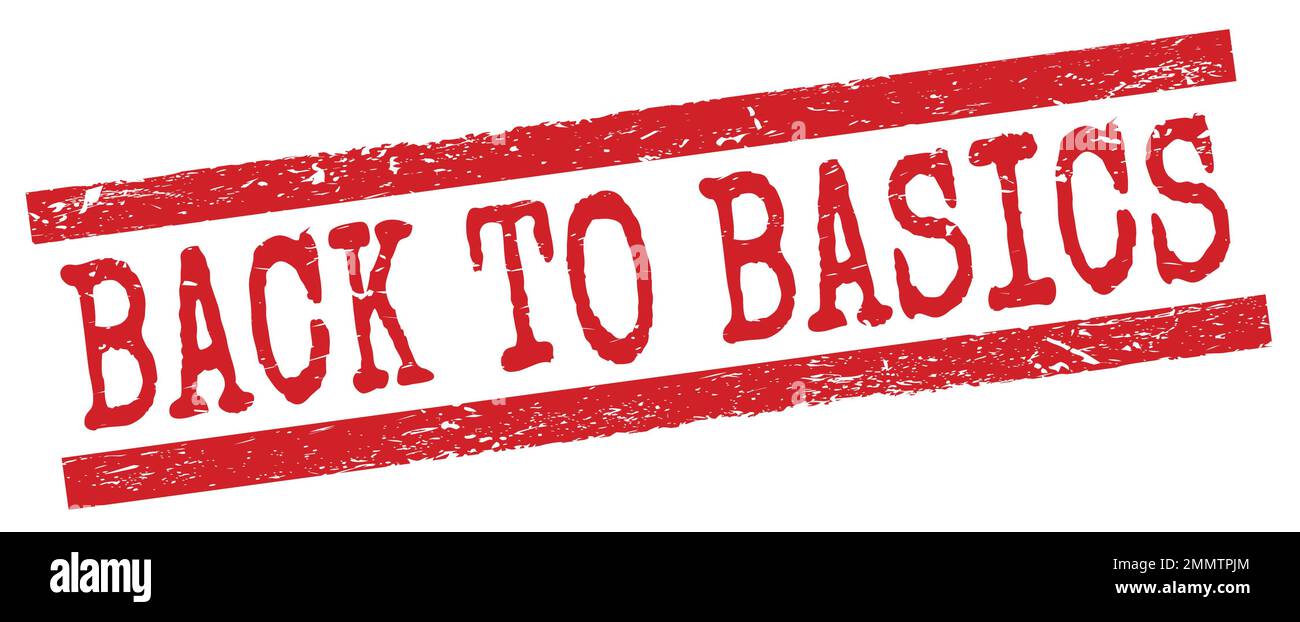 BACK TO BASICS text written on red grungy lines stamp sign Stock Photo ...