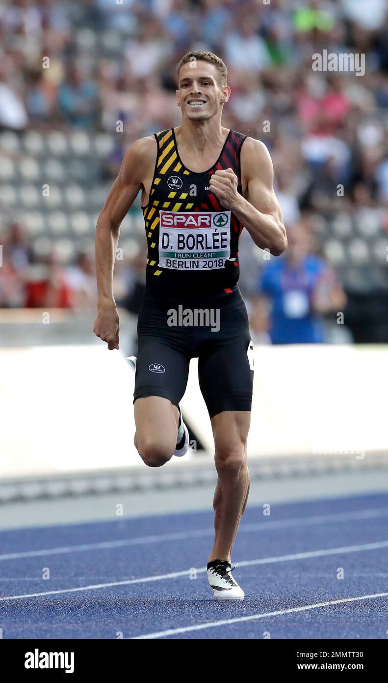 Belgium's Dylan Borlee competes during a men's 400 meter semi final ...