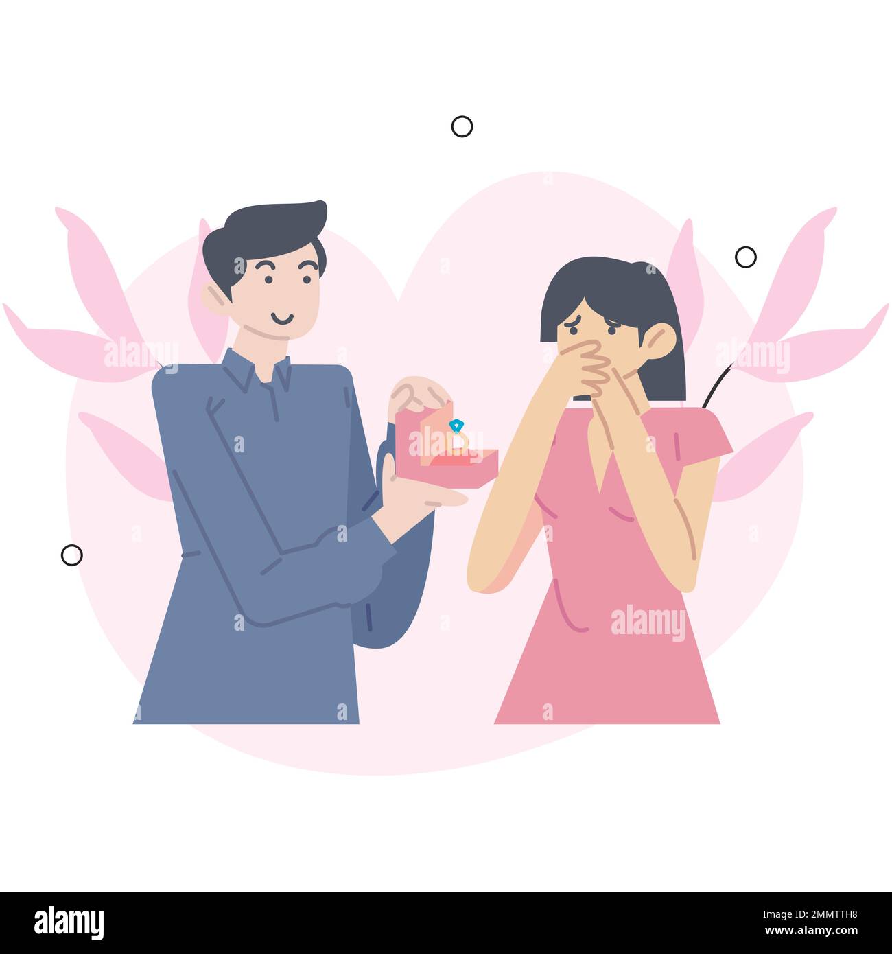 Valentines Day concept isolated person situations. Collection of scenes with people celebrating ...