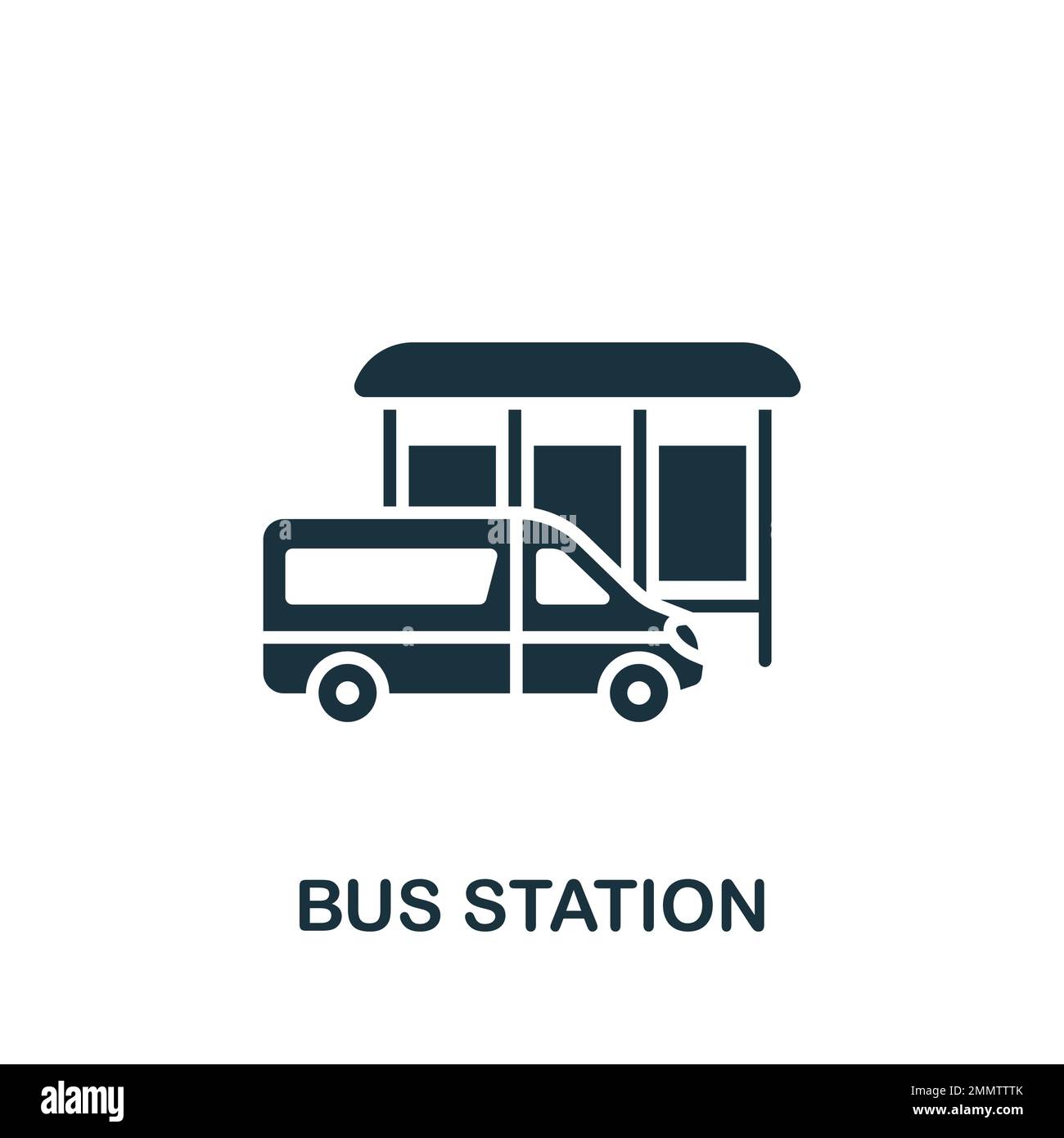 Bus station icon. Monochrome simple sign from airport elements ...