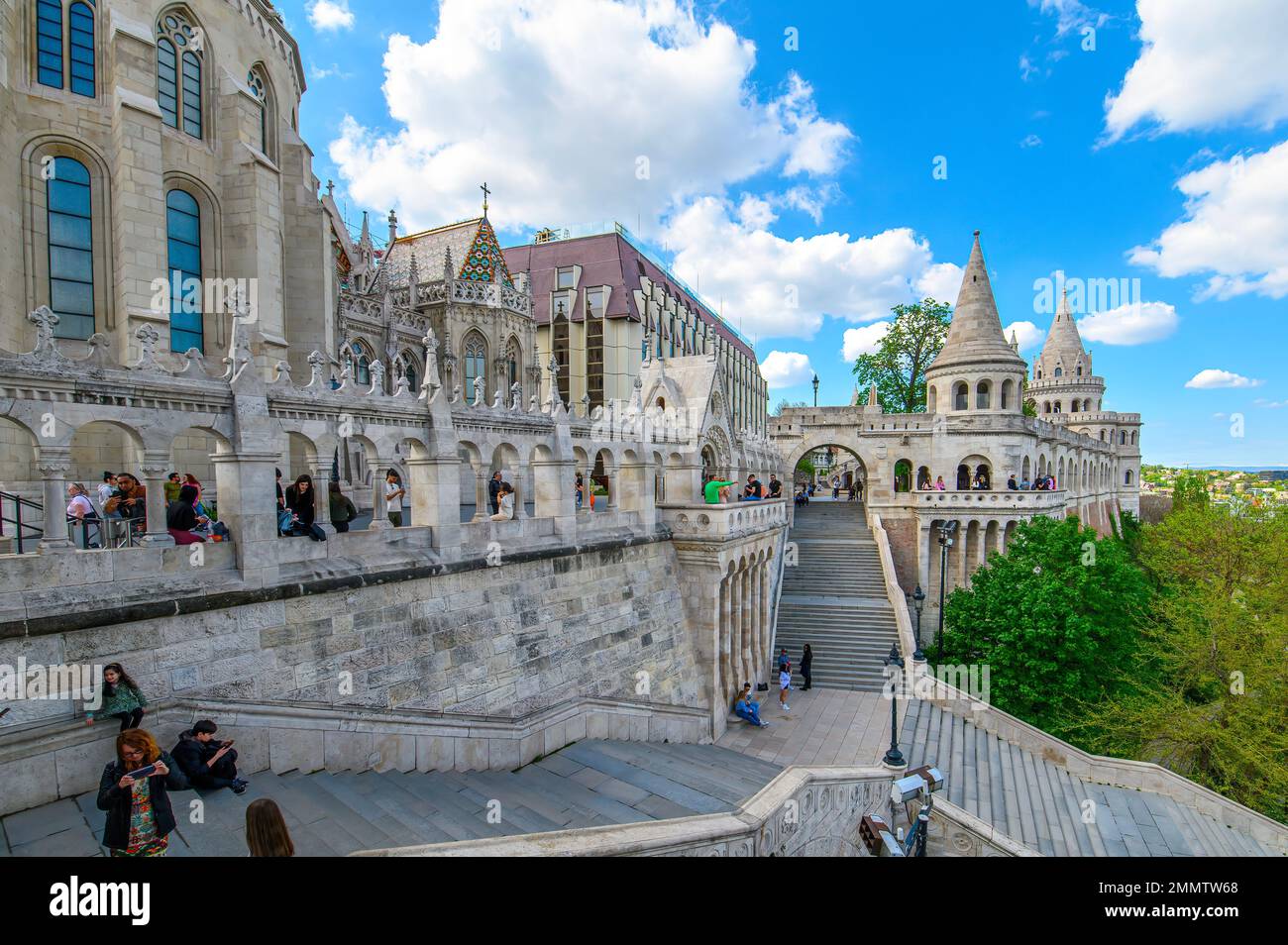 Budapest, Hungary. Fisherman's Bastion at the heart of Buda's Castle ...