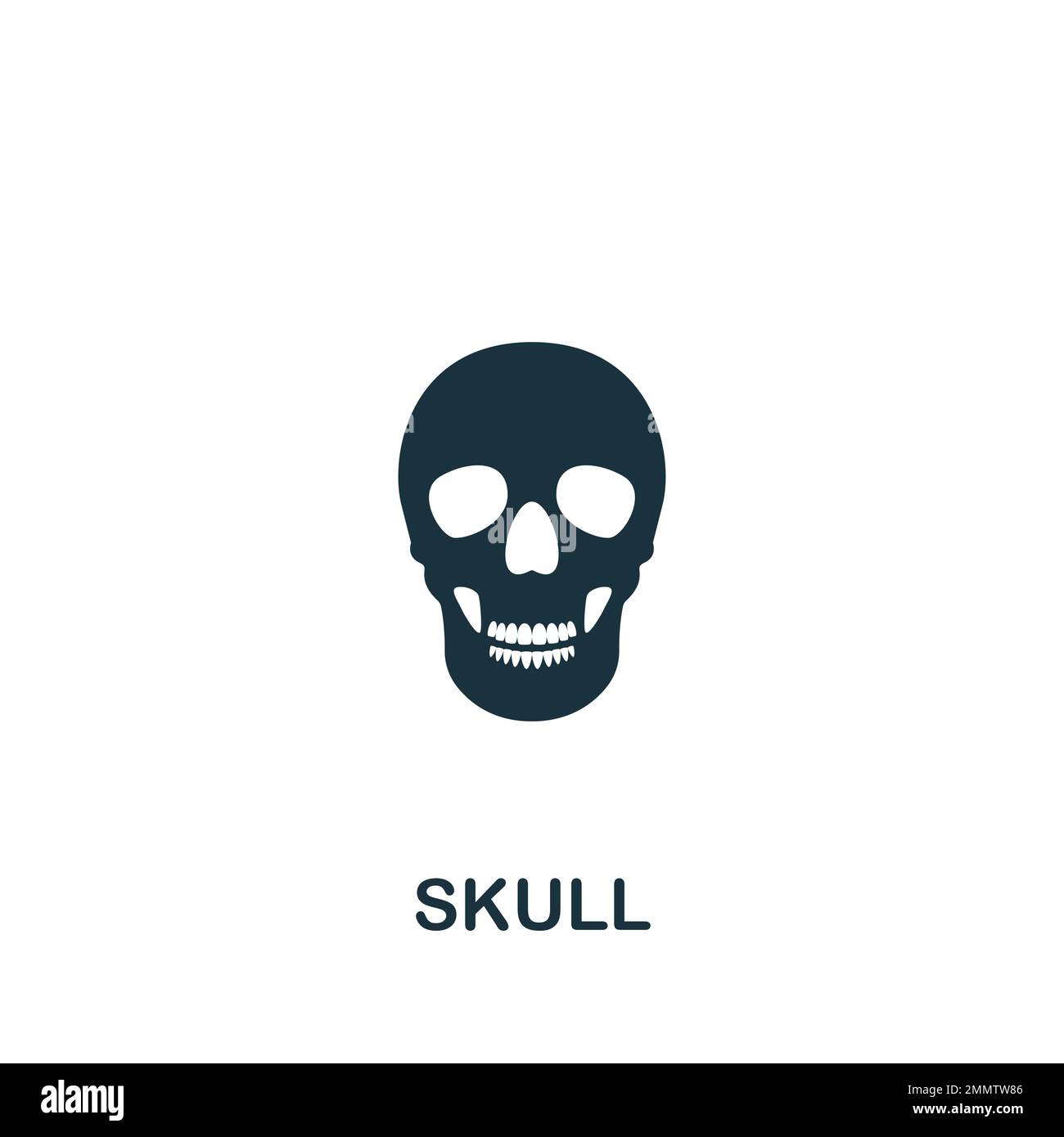 Skull icon. Monochrome simple sign from anatomy collection. Skull icon ...