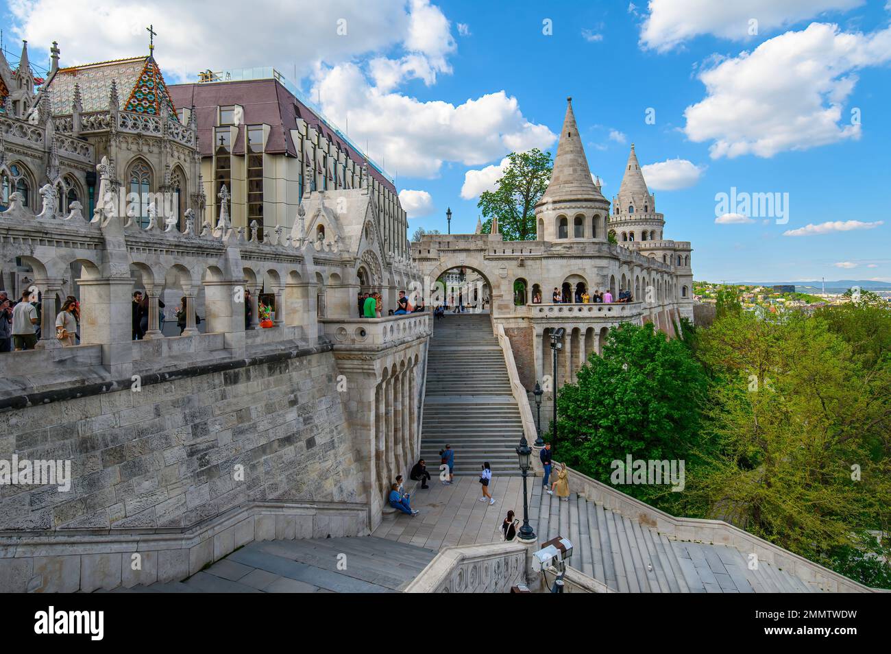 Budapest, Hungary. Fisherman's Bastion at the heart of Buda's Castle ...