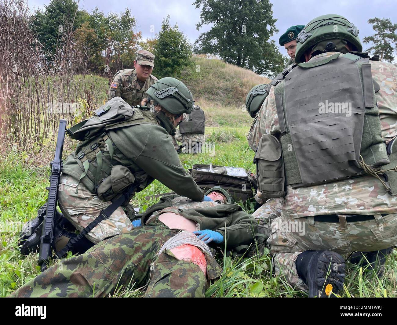 U.S. Army Sgt. 1st Class Elena Chung observes Lithuanian tactical field ...