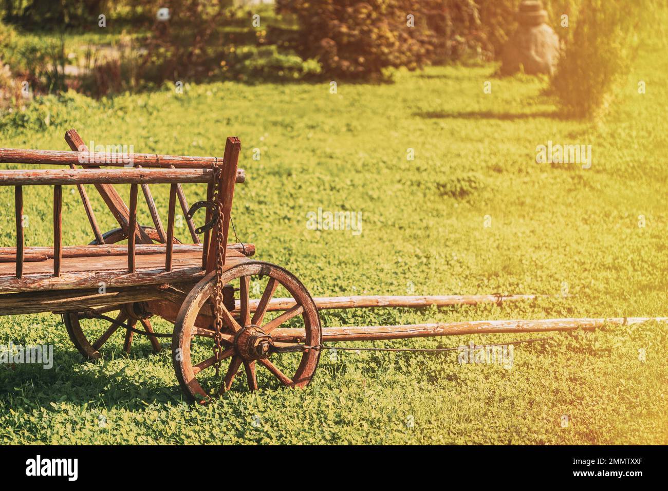 Gardening And Housekeeping. Vintage Cart On Summer Sunny Day ...