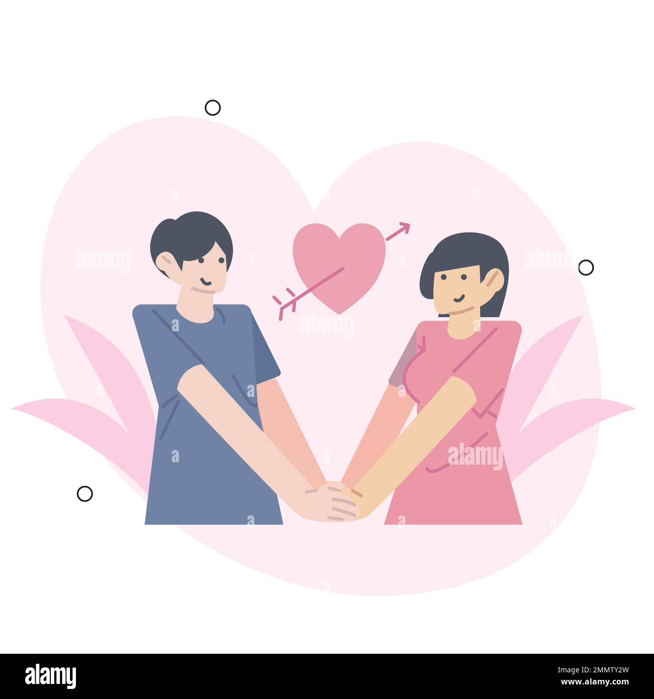 Valentines Day concept isolated person situations. Collection of scenes with people celebrating ...