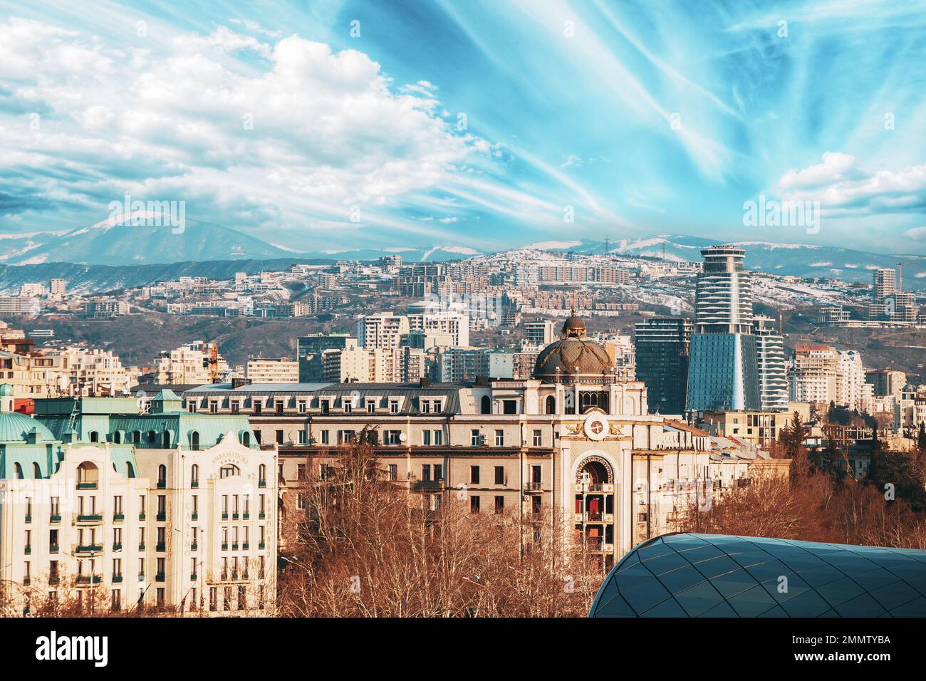 Tbilisi, Georgia. House with clock On Baratashvili street. Urban ...