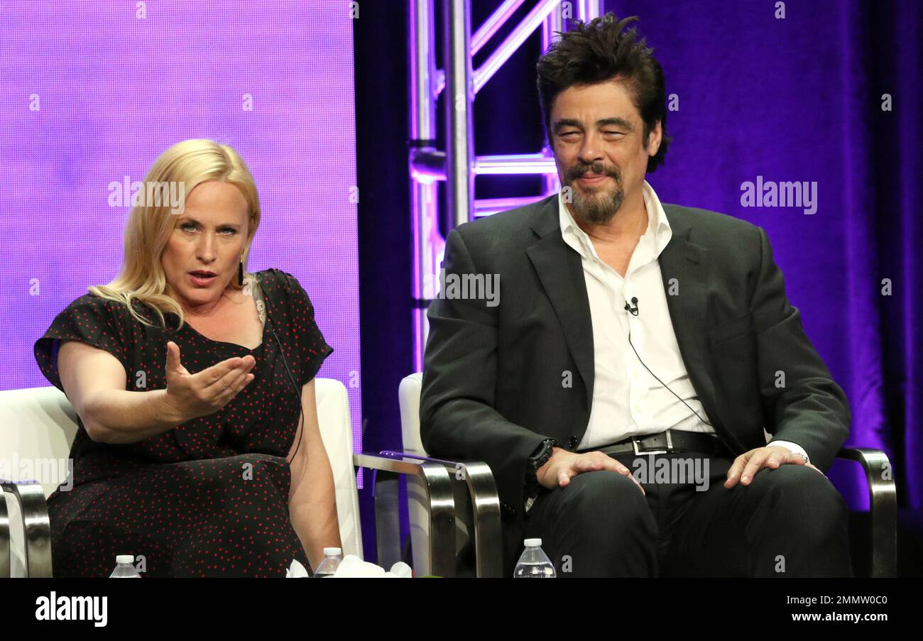 CORRECTS DATE TO MONDAY, AUG. 6 - Patricia Arquette, left, and Benicio ...