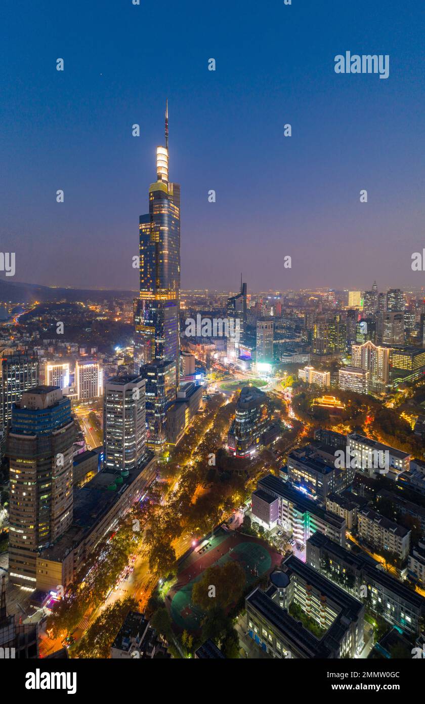 Nanjing city night scene Stock Photo - Alamy