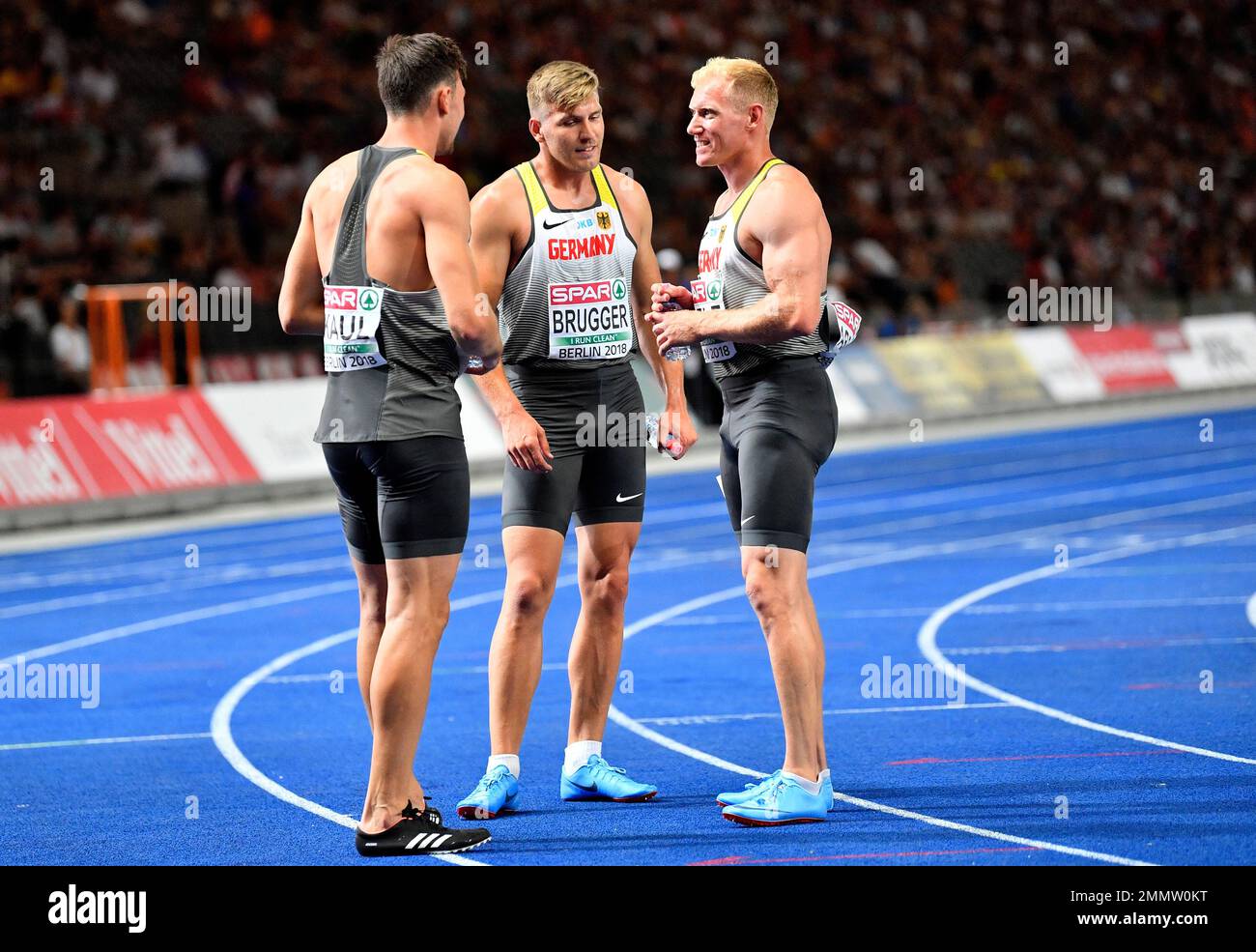 Germany's decathletes Niklas Kaul, Mathias Brugger and Arthur Abele ...