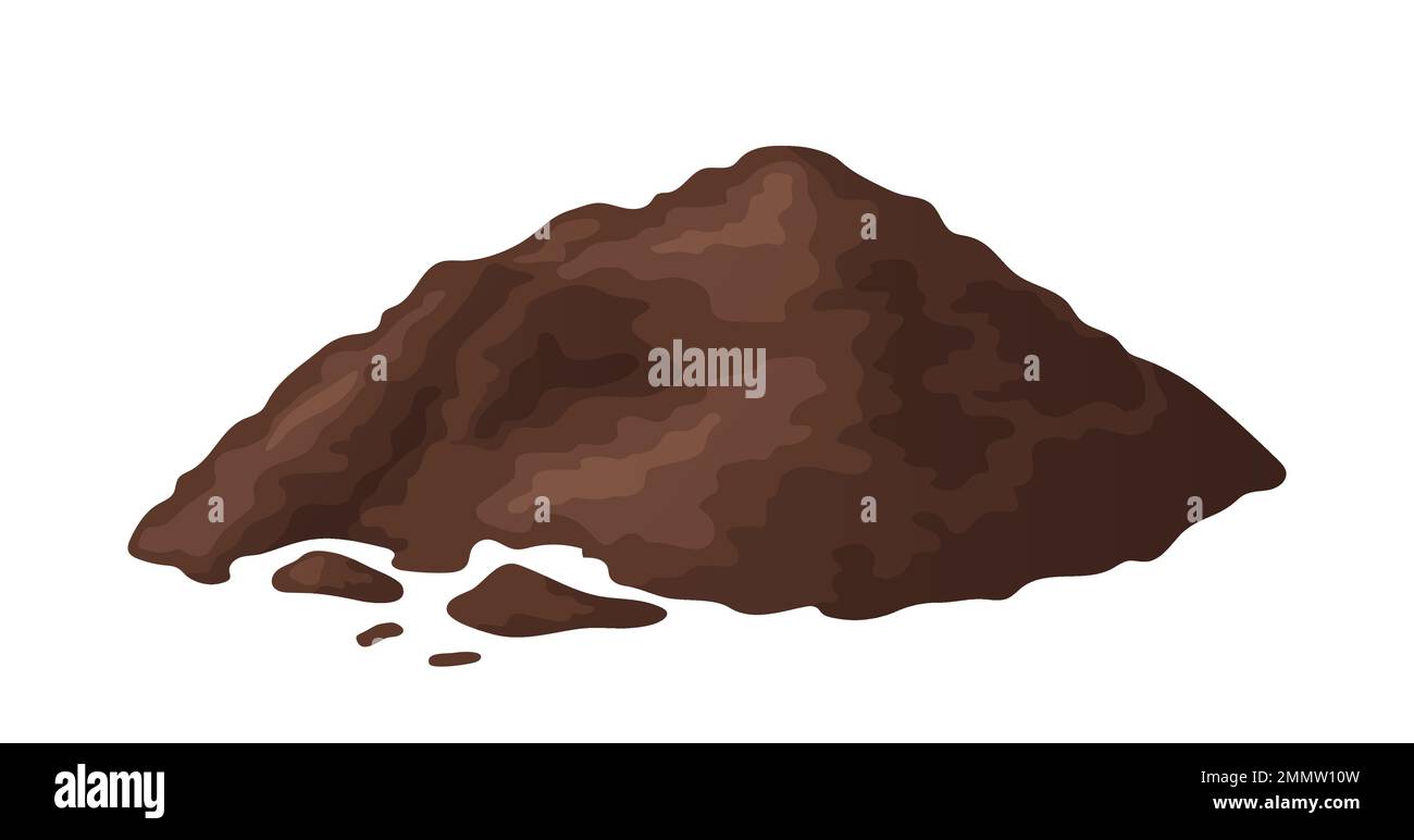 Pile of soil in cartoon. Heap of ground for agricultural. Vector ...