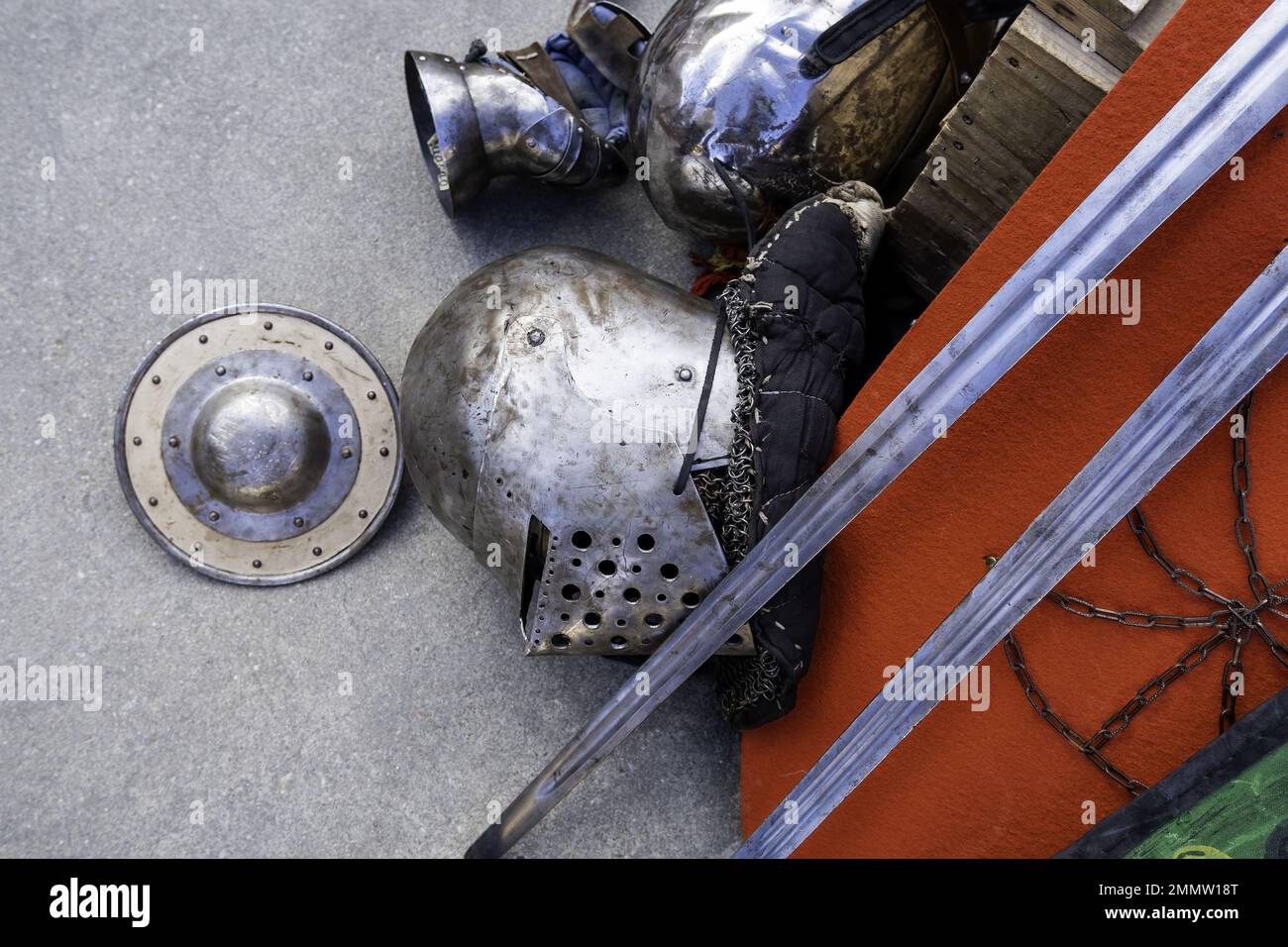 Detail of ancient medieval weapons, war and crime Stock Photo - Alamy