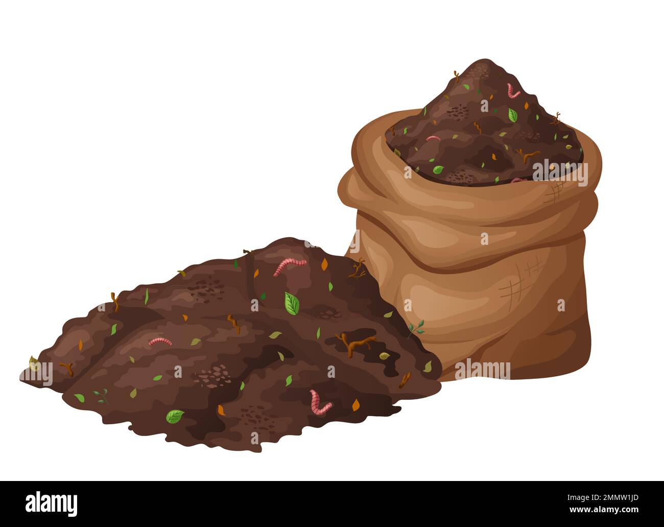 Organic soil heap for compost, garden recycling natural garbage. Earth ...