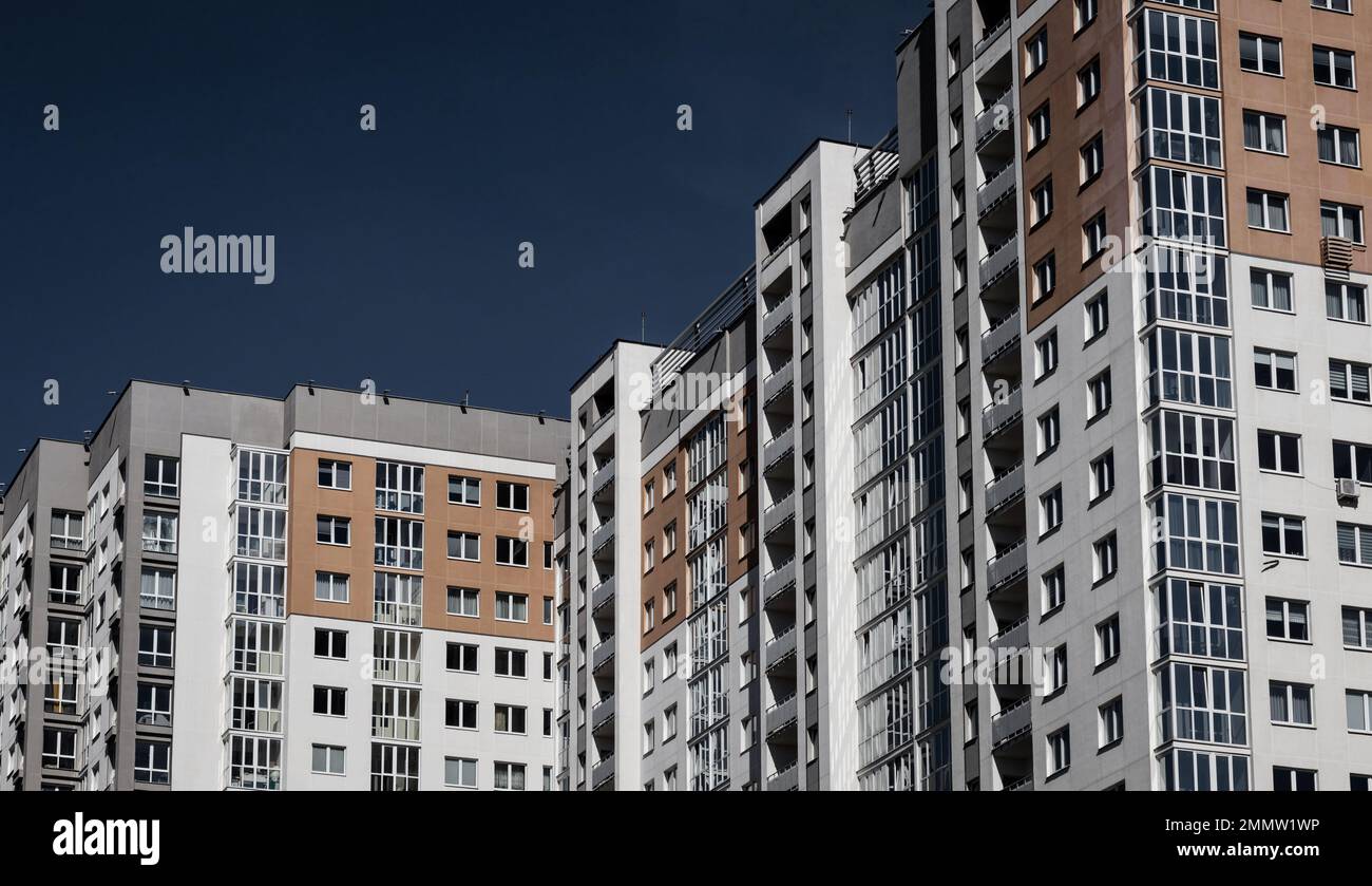 Apartments in residential complex. Housing structure at modern house ...