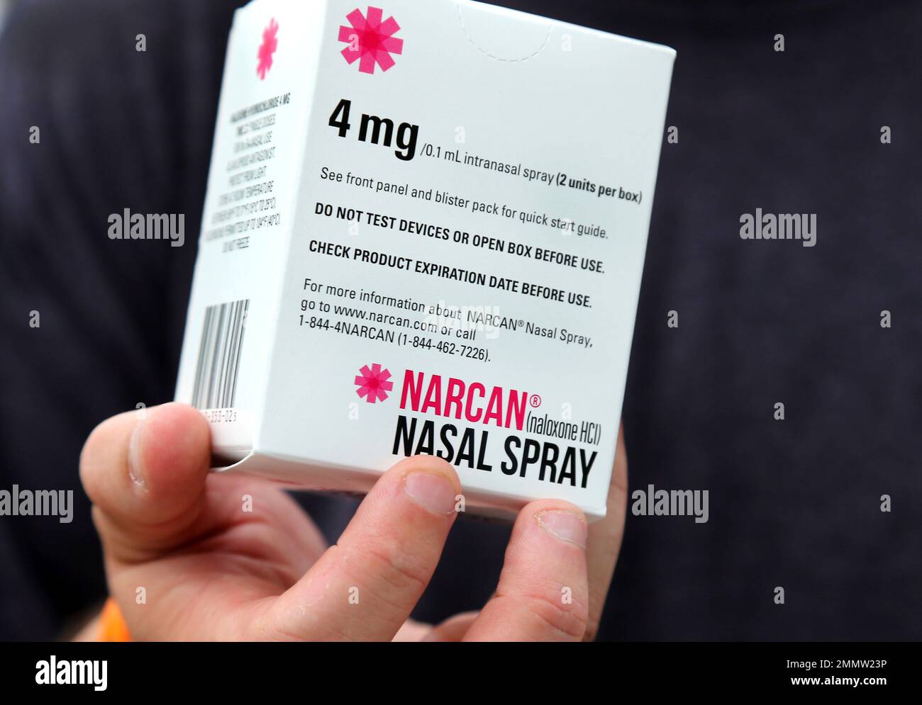 In this July 23, 2018 photo, Narcan nasal spray is shown outside a ...