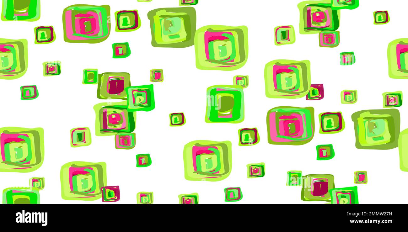 Checkered pattern made up of spiral squares. Hand-drawn geometric tiled ...