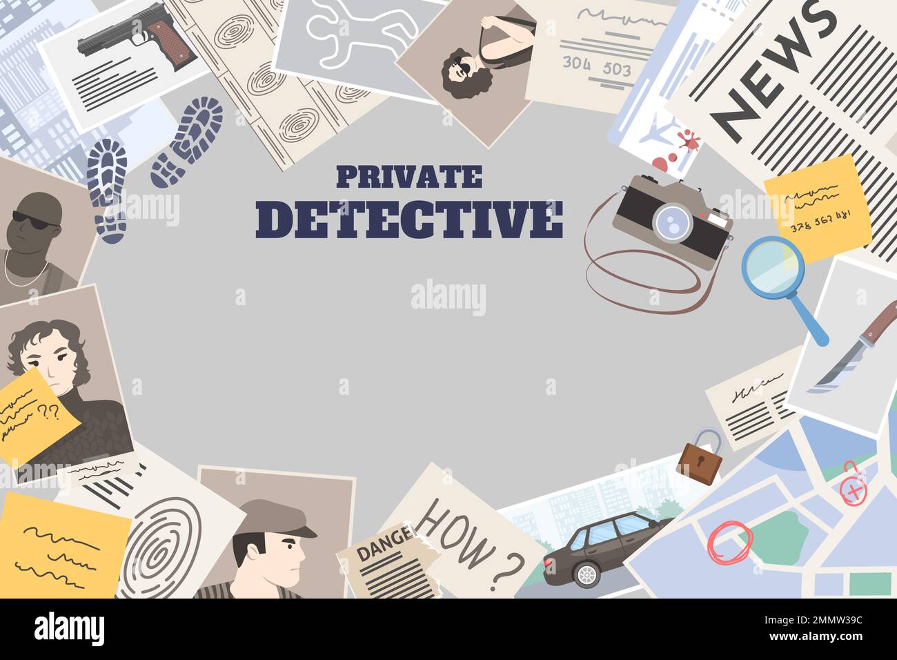 Private detective vector poster with copy space Stock Vector Image ...