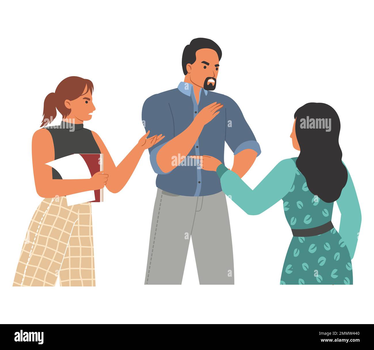 Conflict between colleagues at work flat vector Stock Vector Image ...