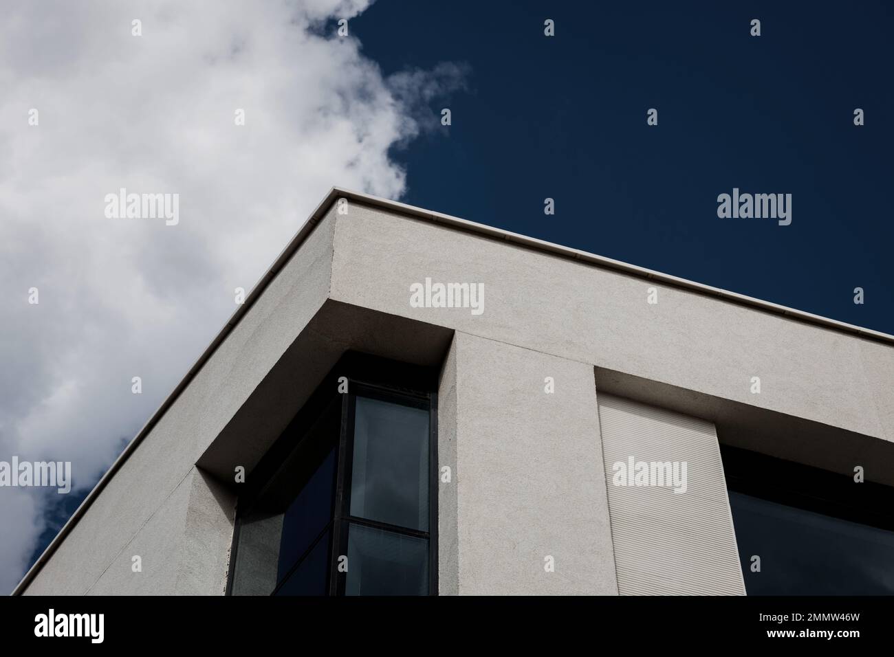 house rental. new apartment building. stylish living block of flats ...