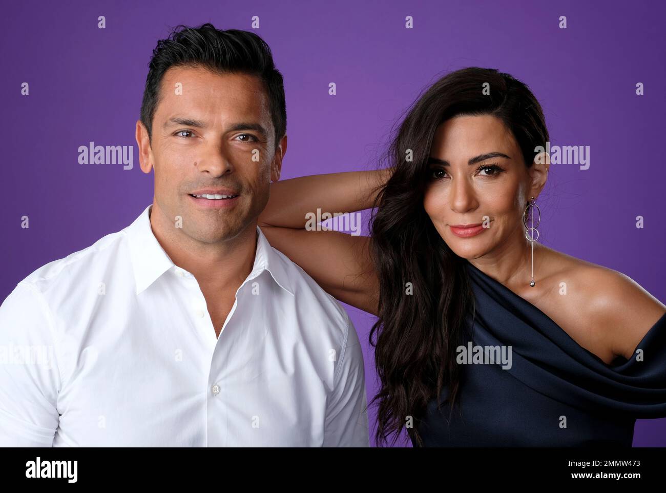 Mark Consuelos, left, and Marisol Nichols, cast members in the CW series "Riverdale," pose ...