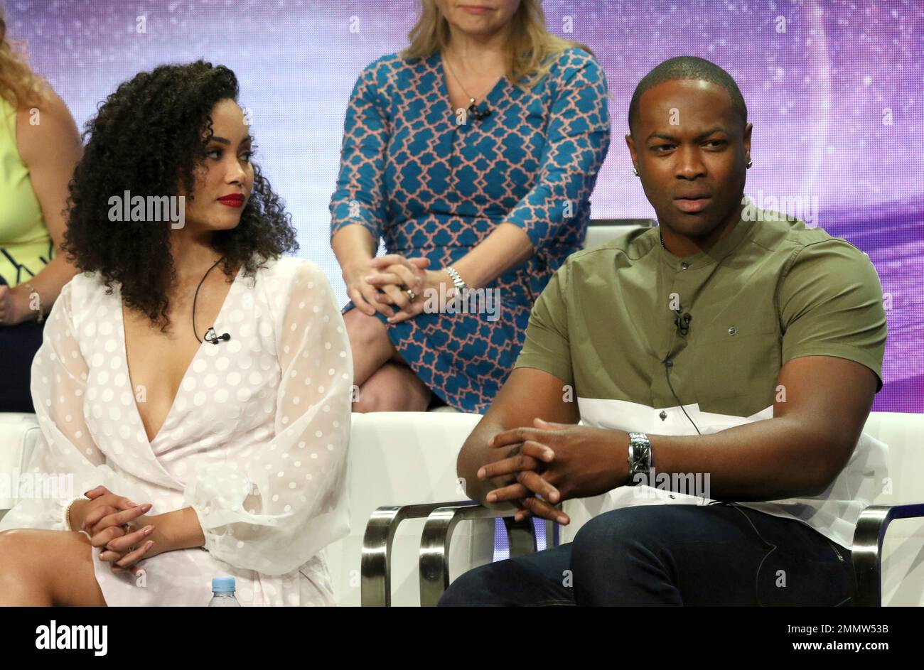 Madeleine Mantock, left, and Ser'Darius Blain participate in the ...