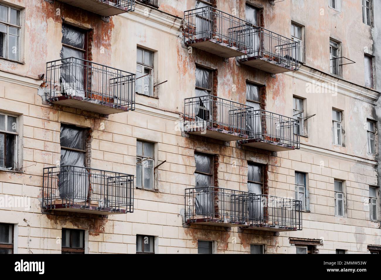 old abandoned building to be demolished. vintage architecture Stock ...
