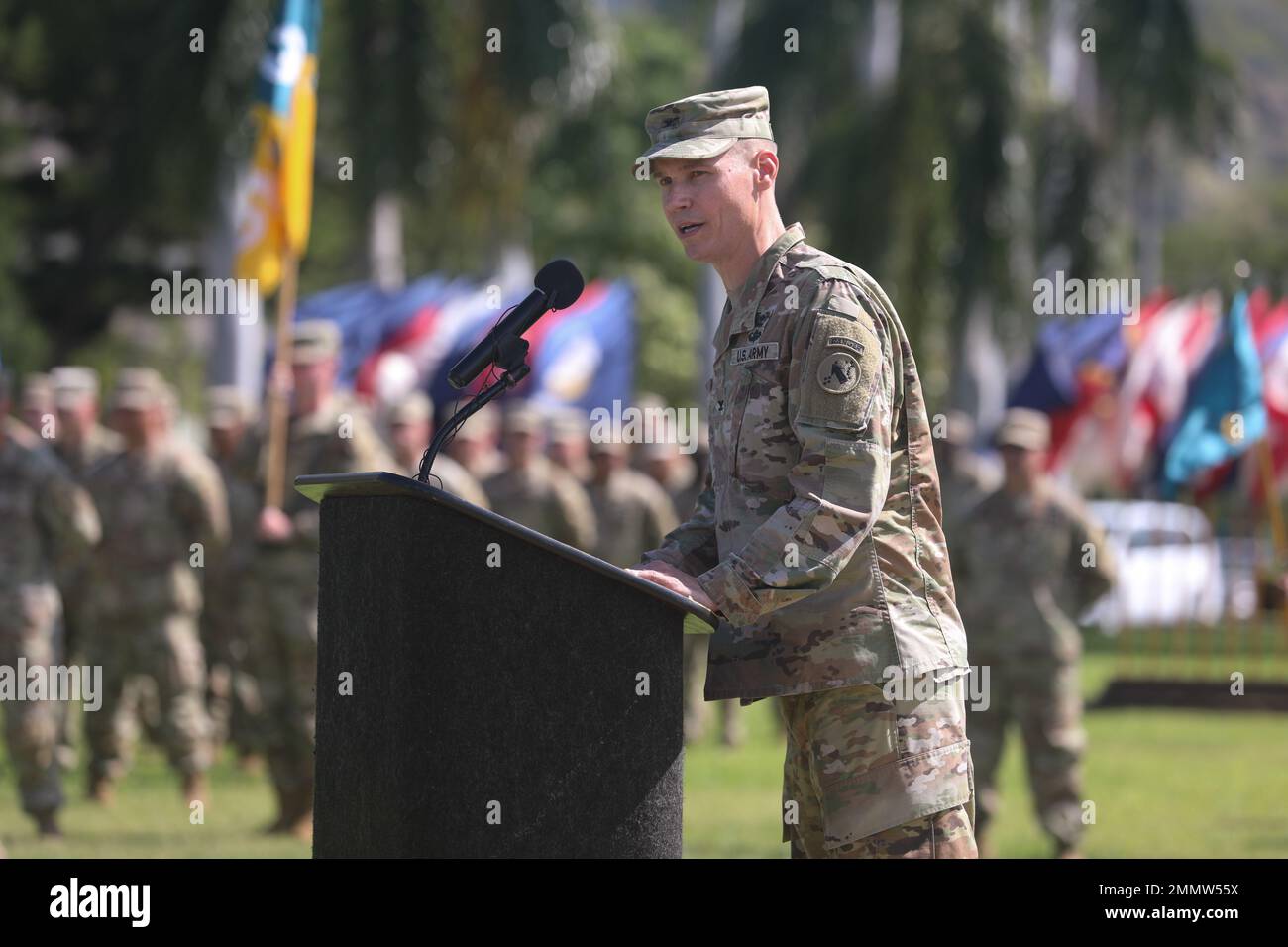 Col. David A. Zinn gives remarks at the 3rd Multi-Domain Task Force ...