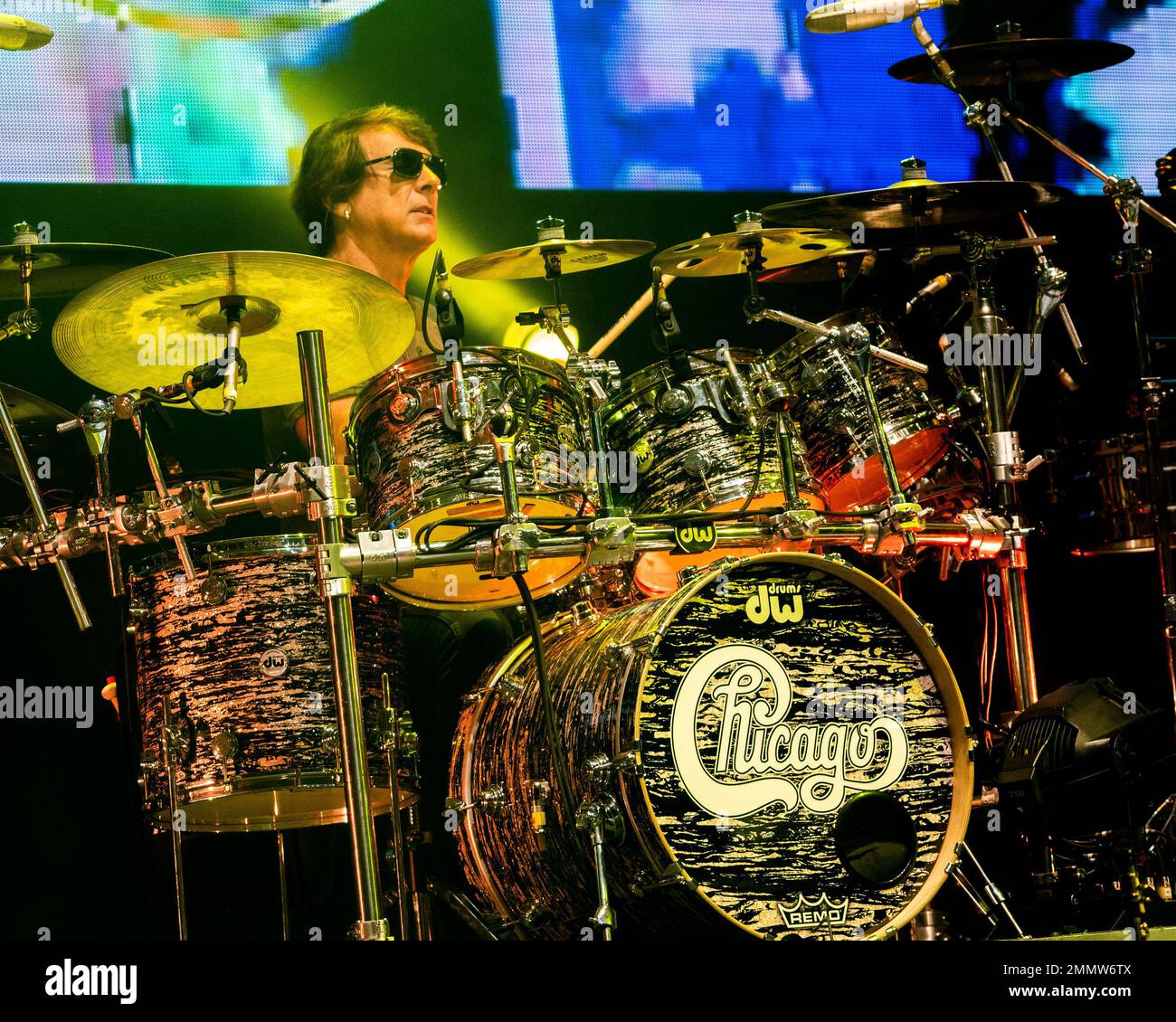 The American iconic rock band Chicago with drummer Wally Reyes Jr ...