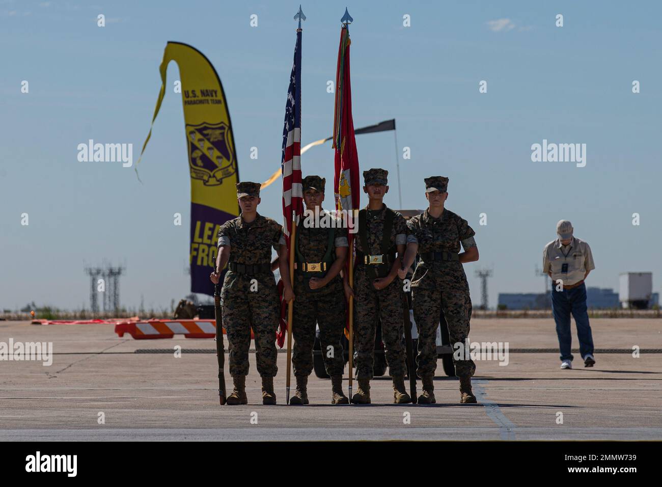The Marine Corps Air Station Miramar Color Guard performs during the ...
