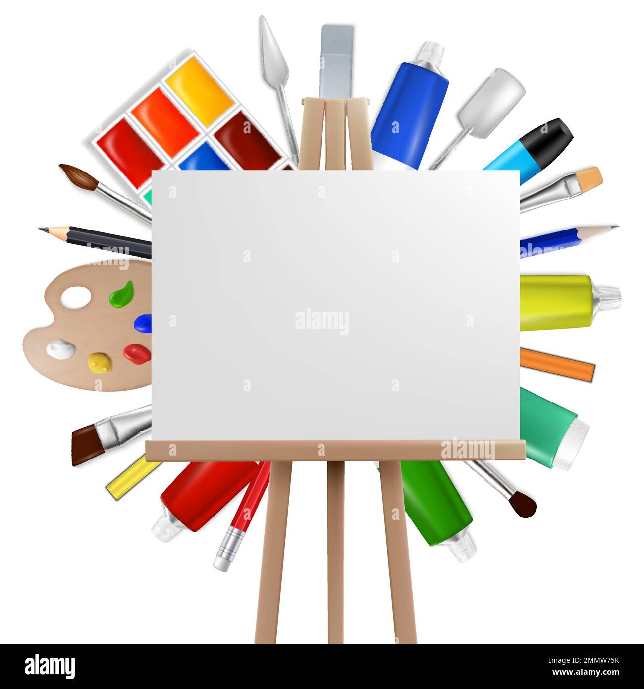 Art painter background, creative vector realistic illustration Stock ...
