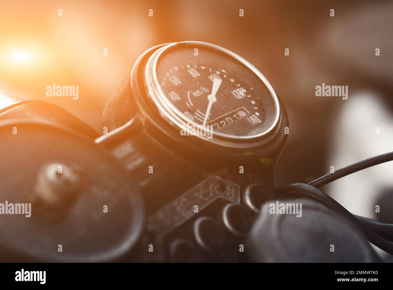 speedometer for old vintage motorcycle Stock Photo - Alamy