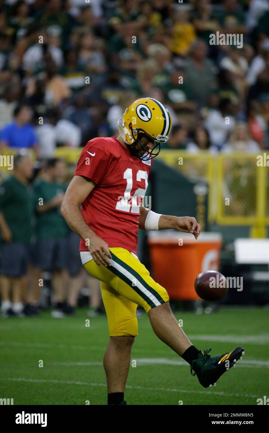 Green Bay Packers Aaron Rodgers (12) during NFL football Family Night ...