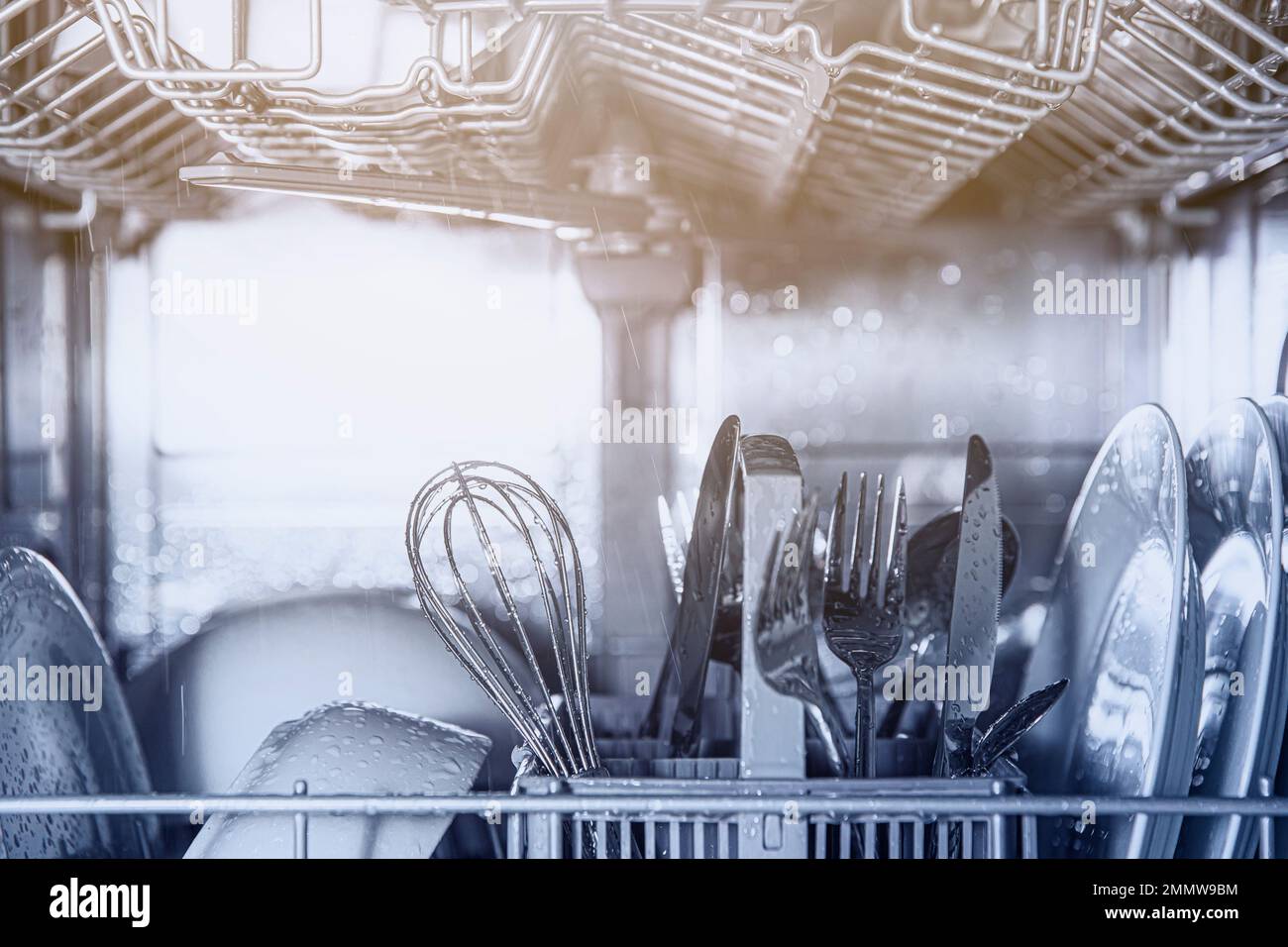 Front view of open automatic stainless steel built-in fully integrated ...