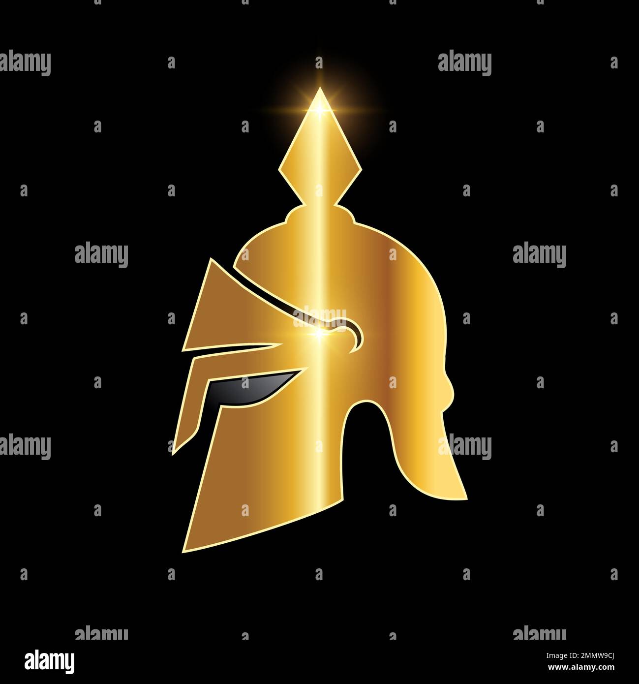 A vector illustration of Golden Medieval Armor Helmet Vector Icon in ...