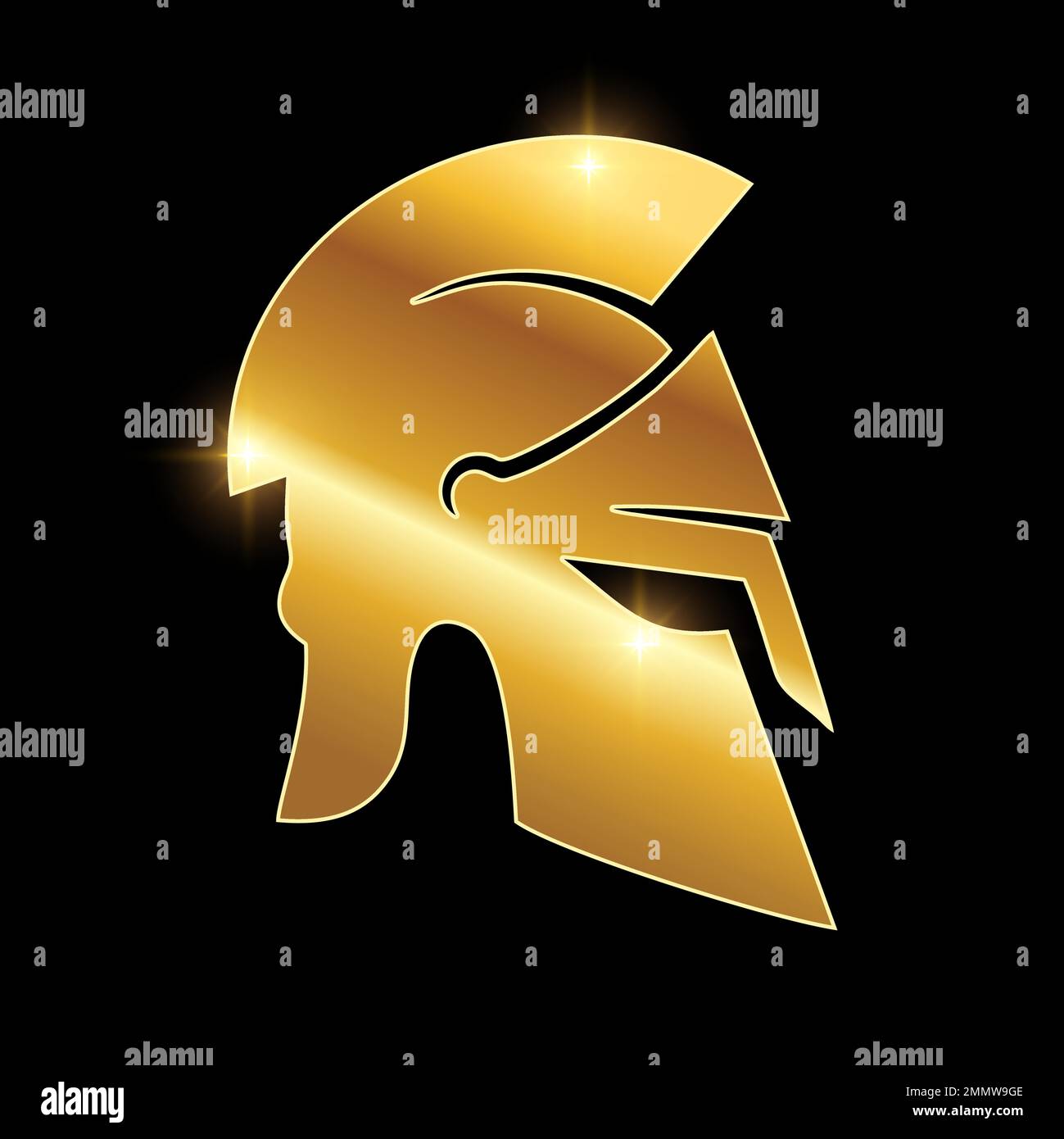 A vector illustration of Golden Medieval Armor Helmet Vector Icon in ...