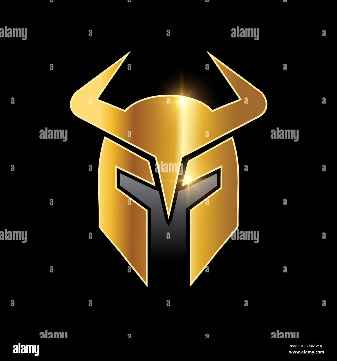 A vector illustration of Golden Medieval Armor Helmet Vector Icon in ...