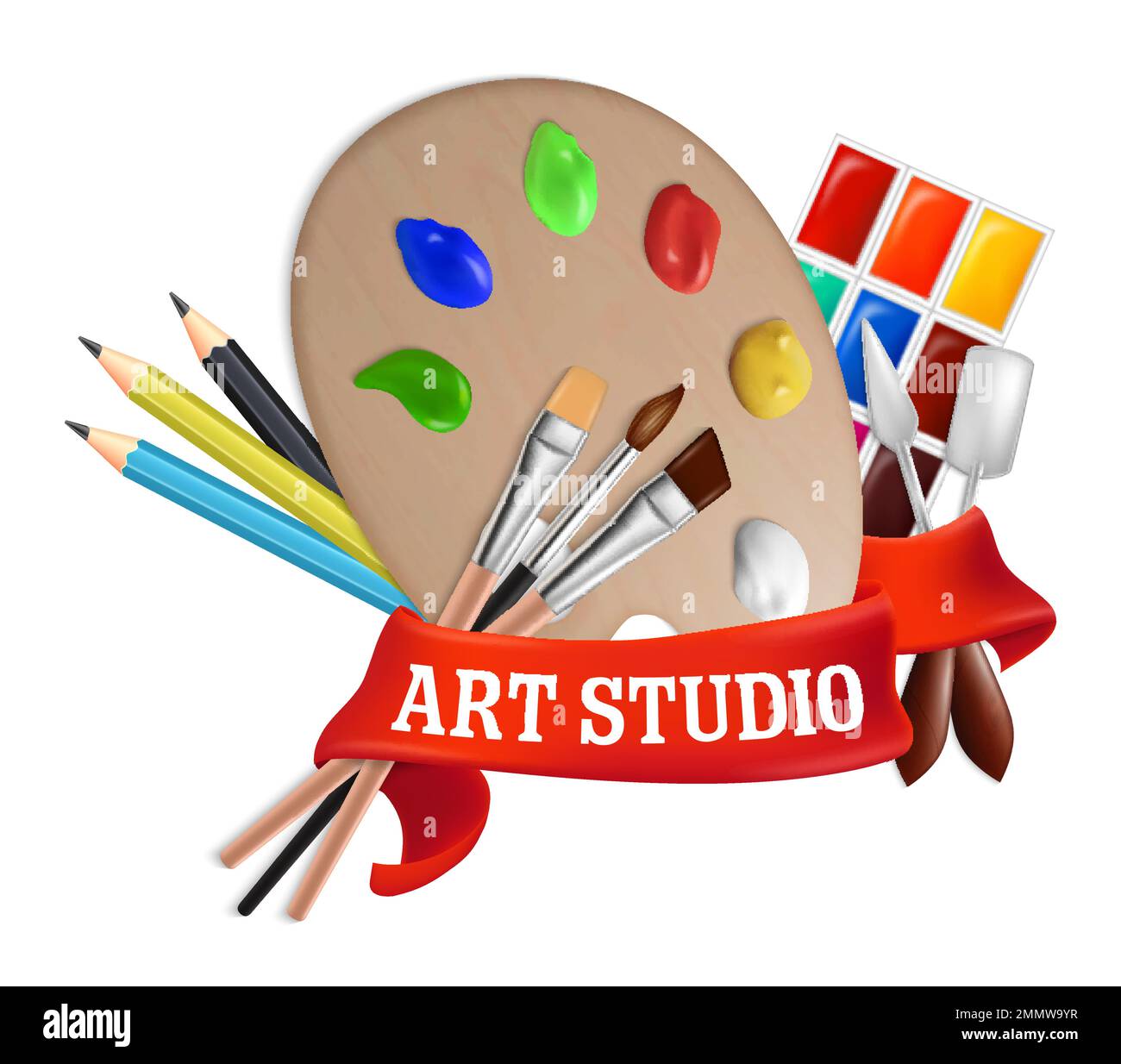 Art studio label, emblem, logo vector template Stock Vector Image & Art ...