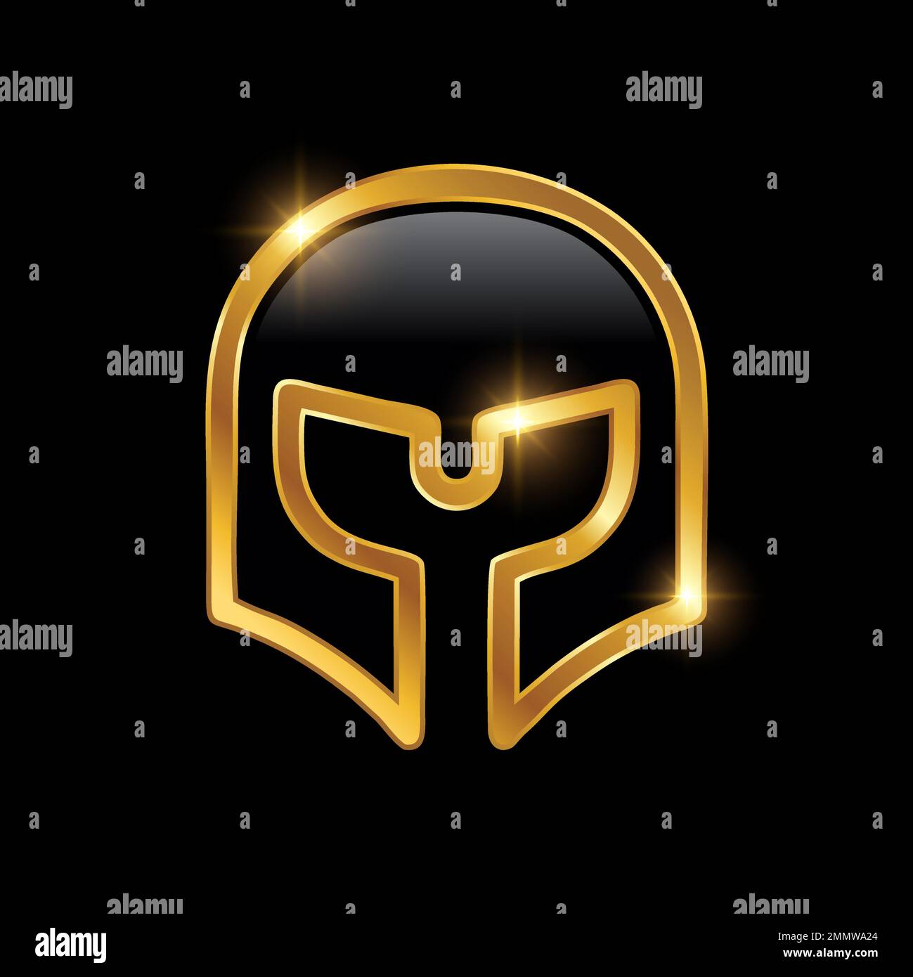 A vector illustration of Golden Medieval Armor Helmet Vector Icon in ...