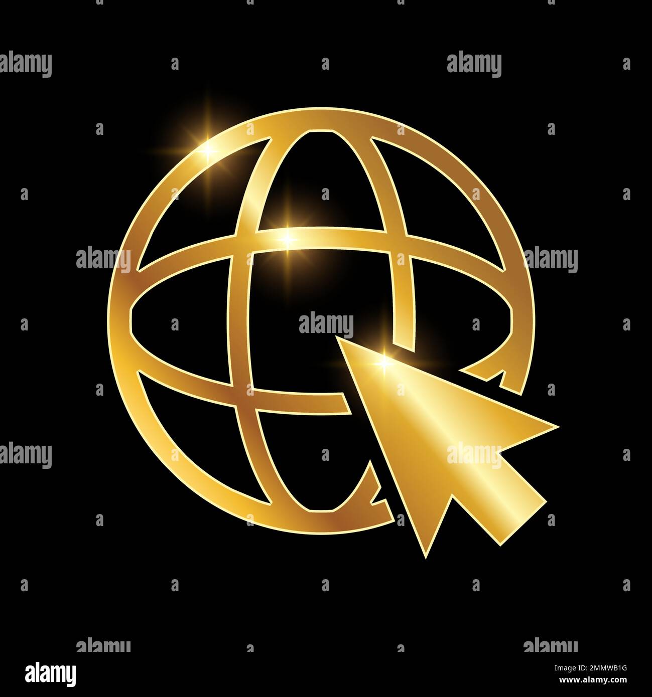 A vector illustration of Golden Internet Network Vector Icon in black ...