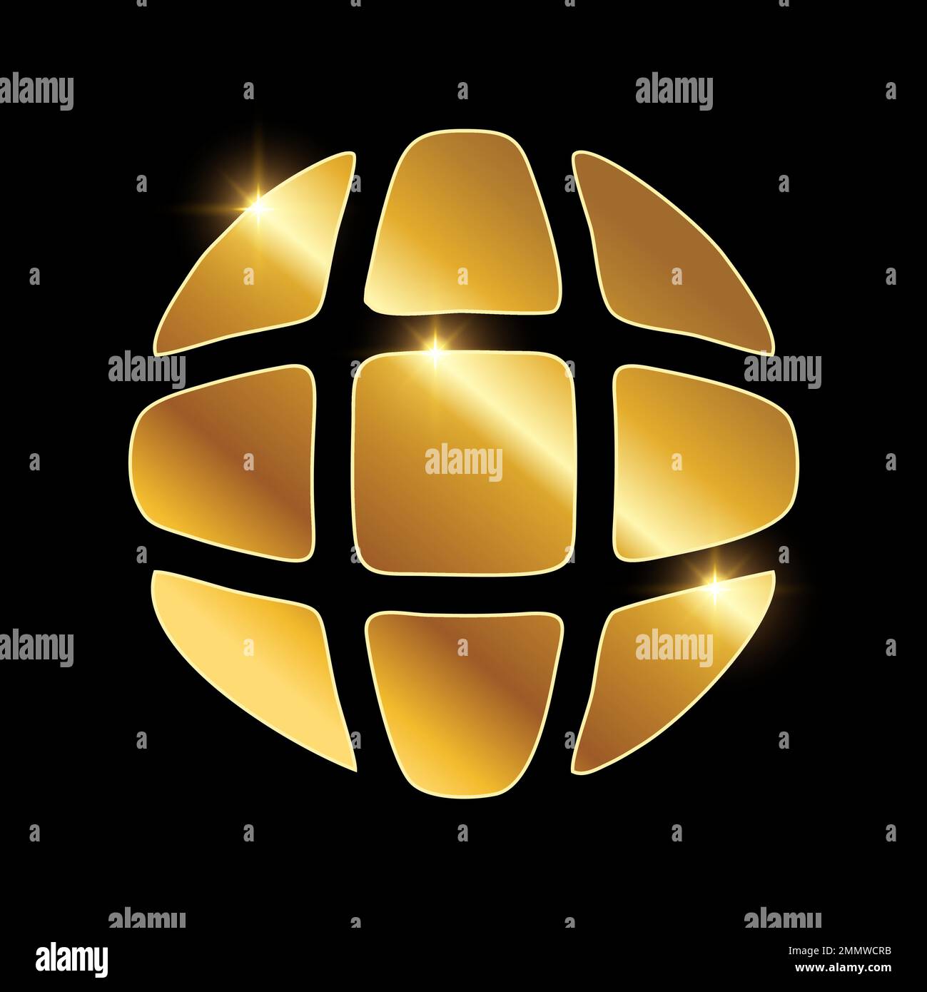 A vector illustration of Golden Internet Network Vector Icon in black ...