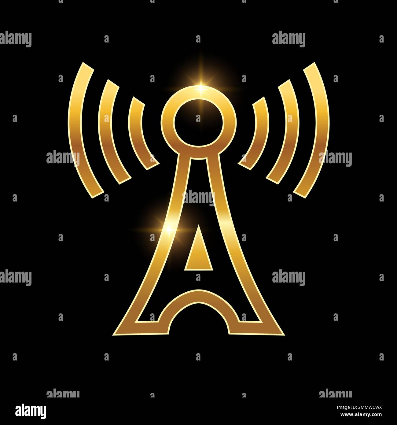 A vector illustration of Golden Internet Network Vector Icon in black ...