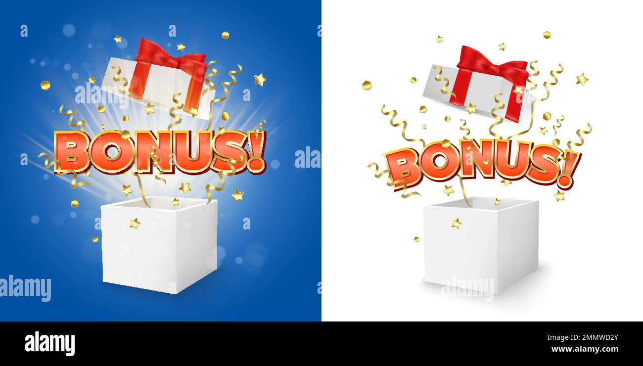 Bonus gift box vector concept for banner, poster Stock Vector Image ...