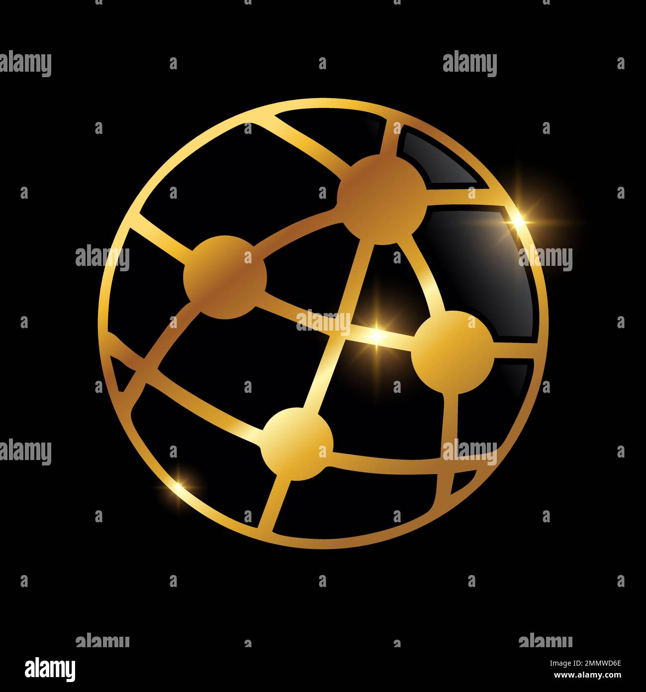 A vector illustration of Golden Internet Network Vector Icon in black ...